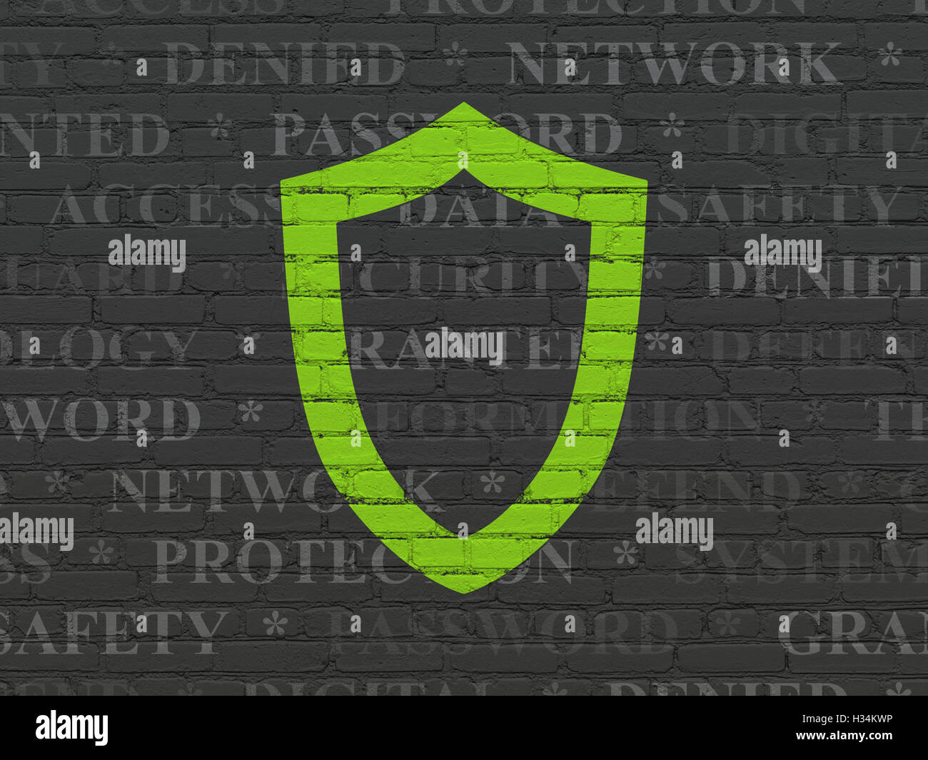 Protection concept: Contoured Shield on wall background Stock Photo - Alamy