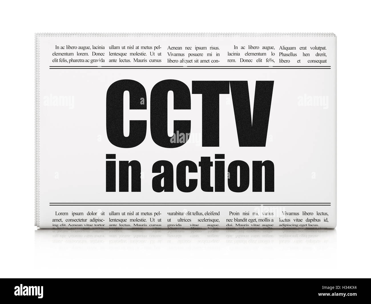 Safety concept: newspaper headline CCTV In action Stock Photo - Alamy