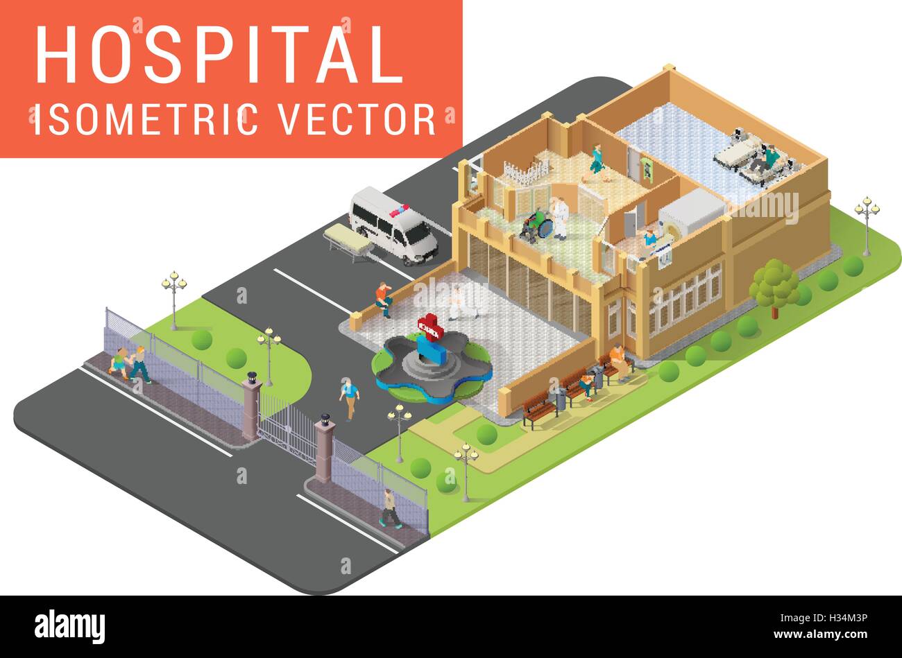 Isometric vector hospital Stock Vector Image & Art - Alamy