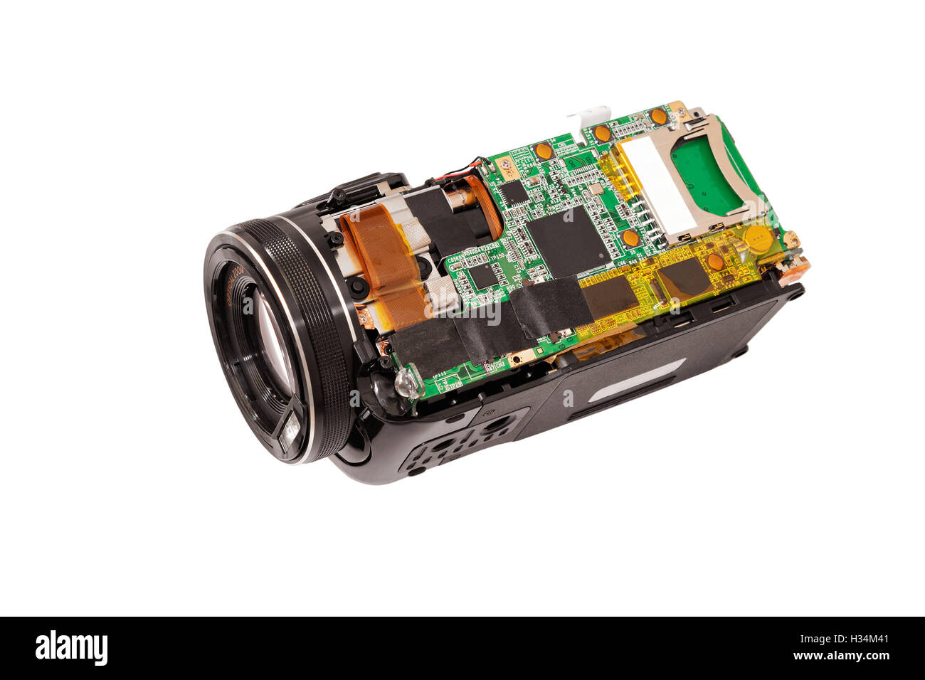Disassembled compact camcorder. Close-up. Isolated on white background ...