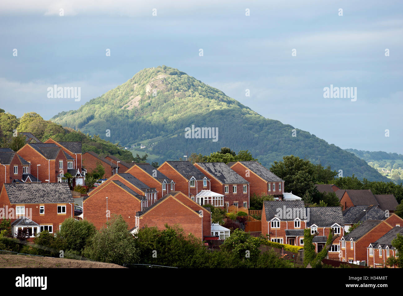 Looking towards Trewern from Welshpool Stock Photo - Alamy
