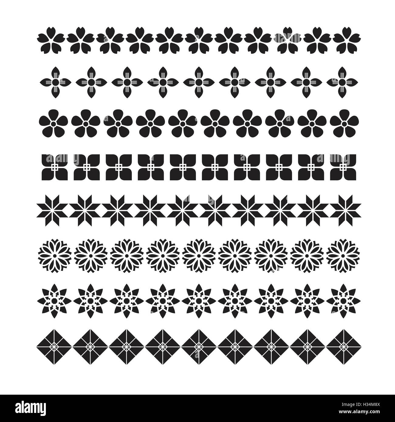 flower pattern brush, vector set Stock Vector Image & Art - Alamy
