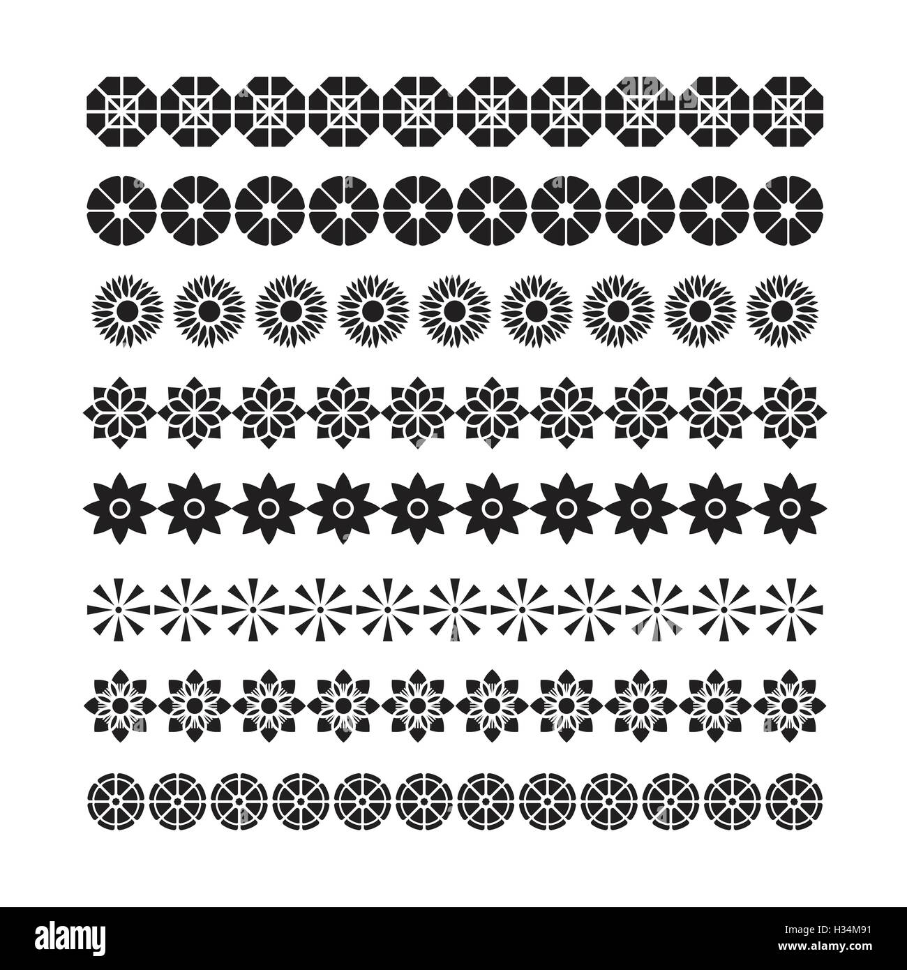 flower pattern brush, vector set Stock Vector Image & Art - Alamy