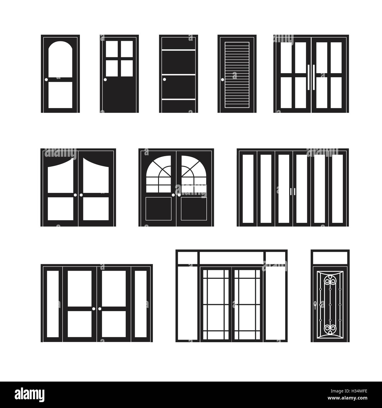 Door vector set Stock Vector Image & Art - Alamy