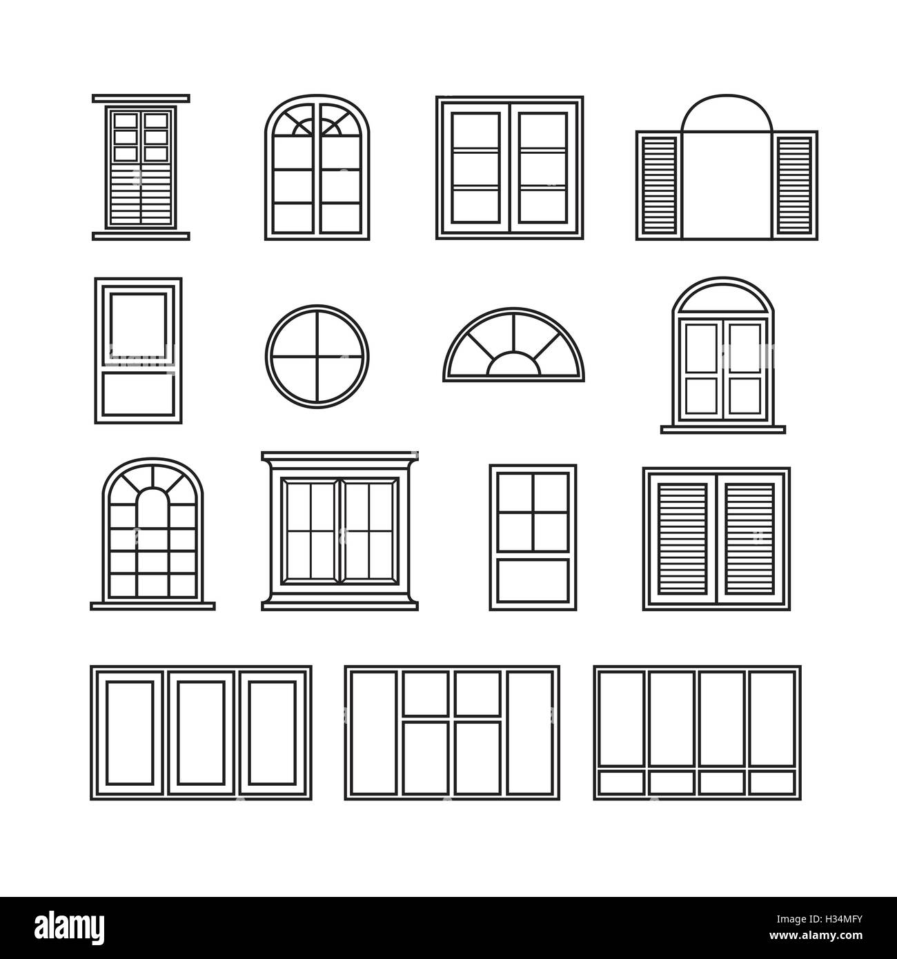 Window vector set Stock Vector Image & Art - Alamy