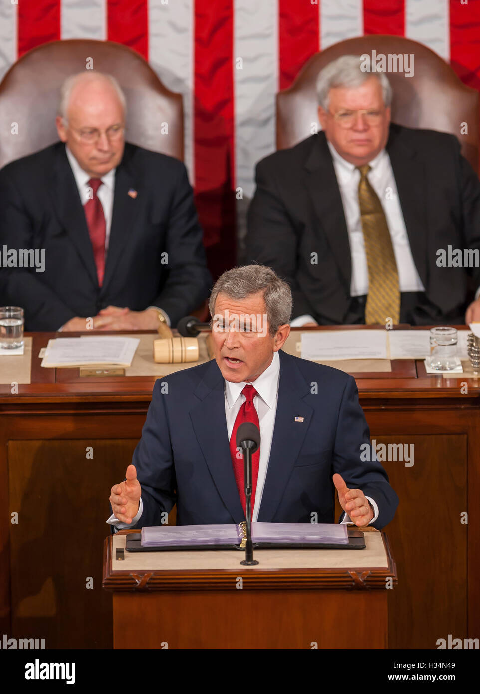 WASHINGTON, DC, USA - President George W. Bush delivering his State of ...