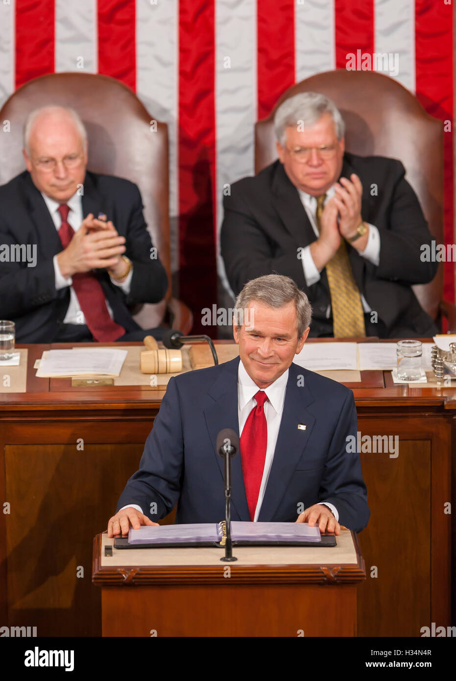WASHINGTON, DC, USA - President George W. Bush delivering his State of ...