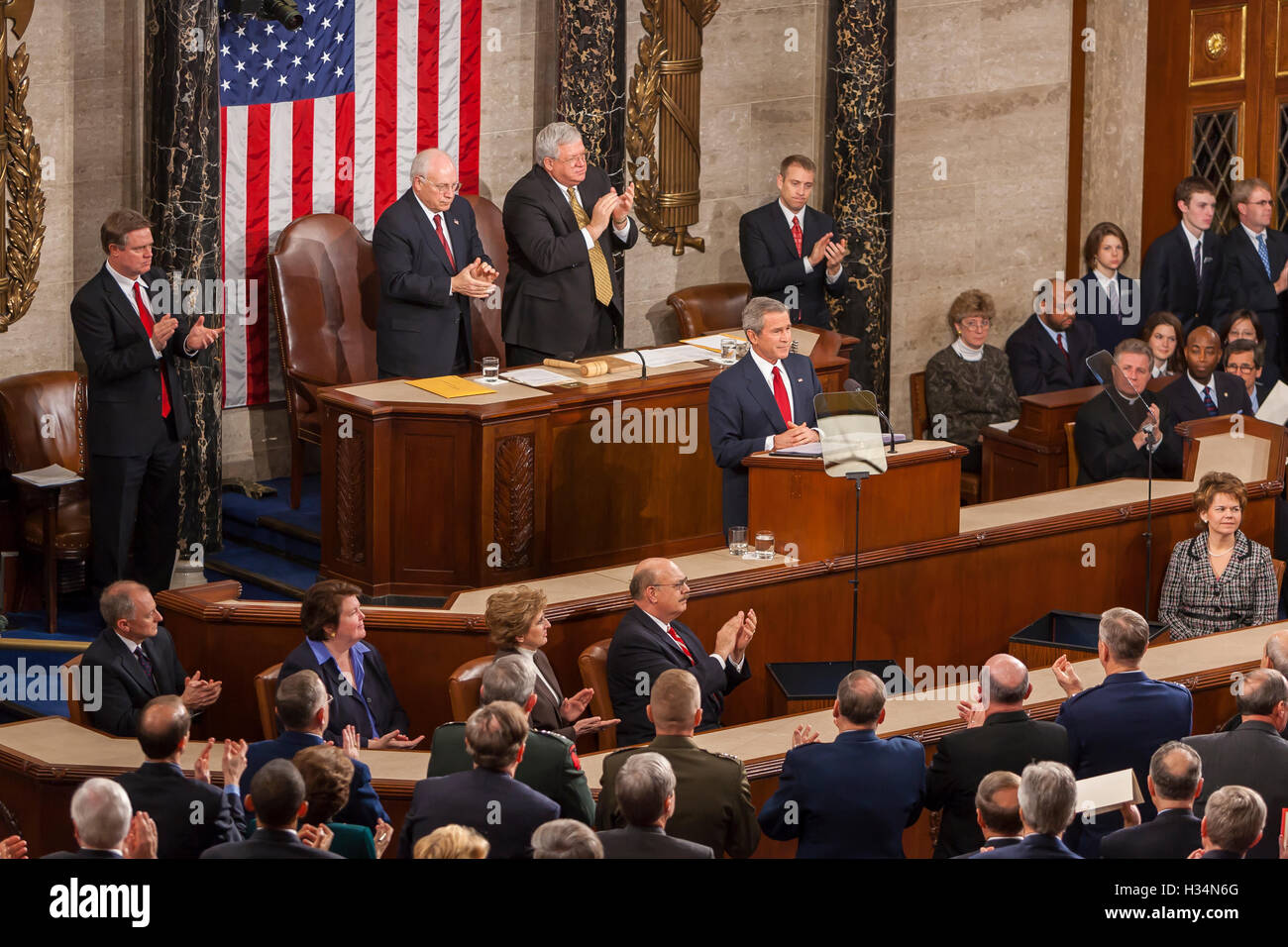 WASHINGTON, DC, USA - President George W. Bush delivering his State of ...