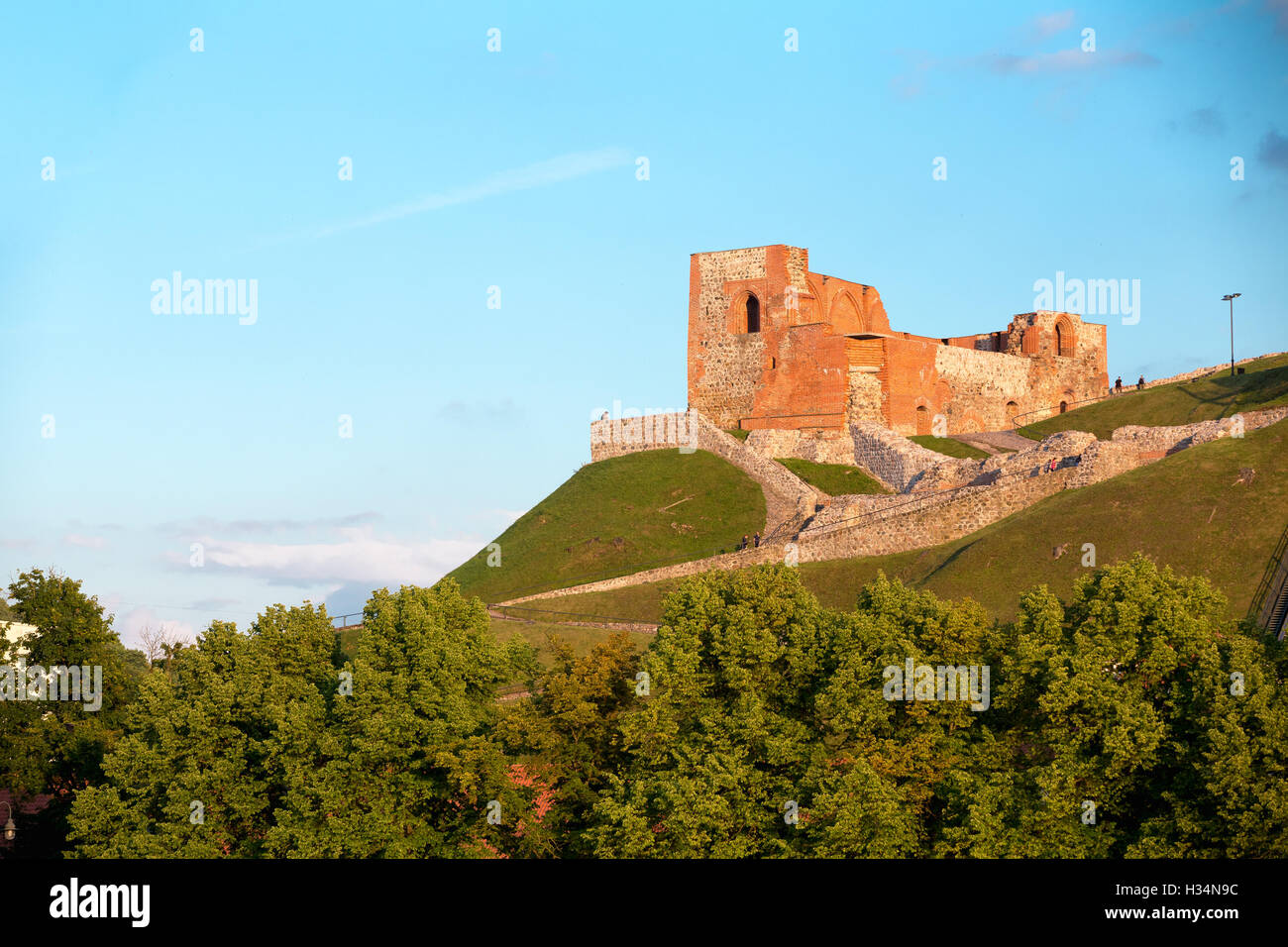 Vilnius, Lithuania. The Remains Of The Ancient Keep Fortress Of Upper ...