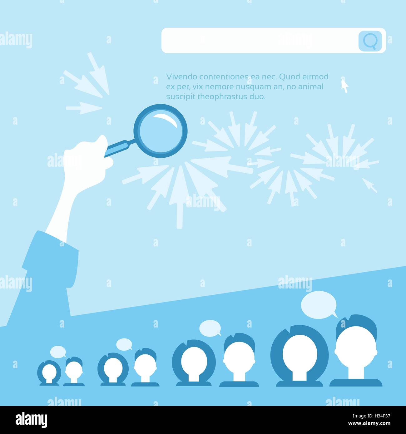 Hand Hold Magnifying Glass Search Bar Information Online Internet ...