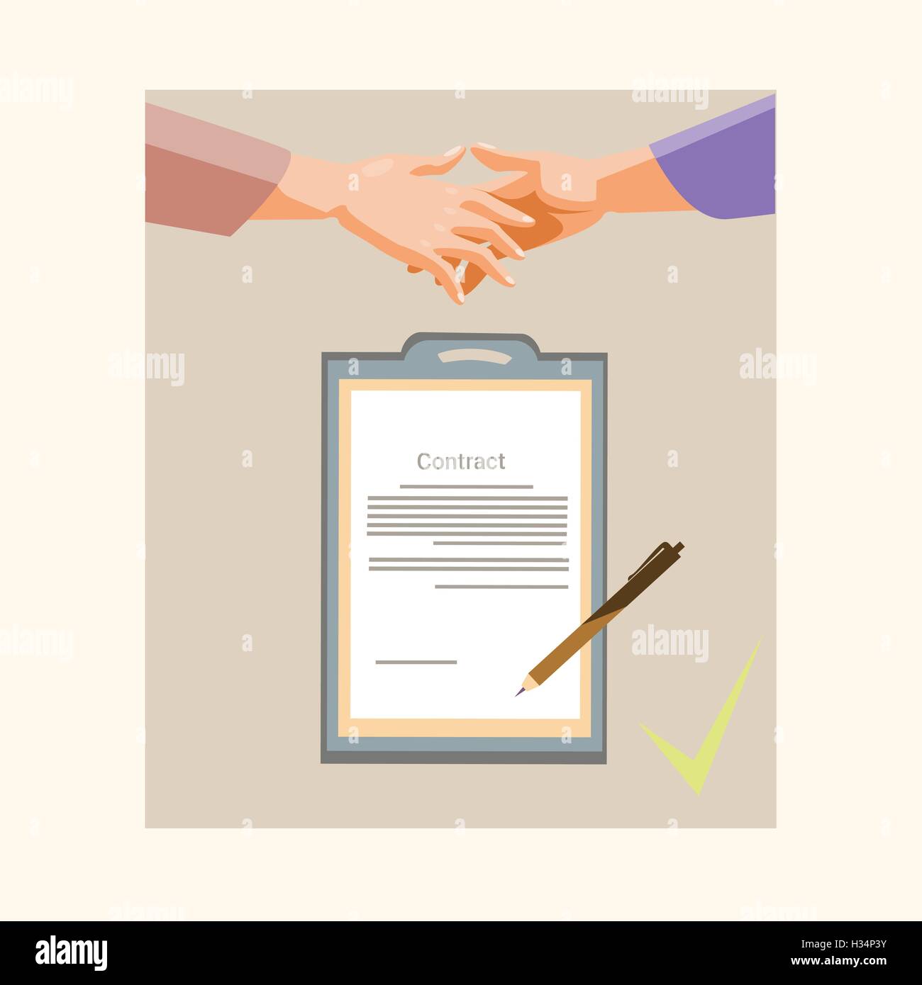 Handshake Businessman Contract Sign Up Paper Document, Business Man ...