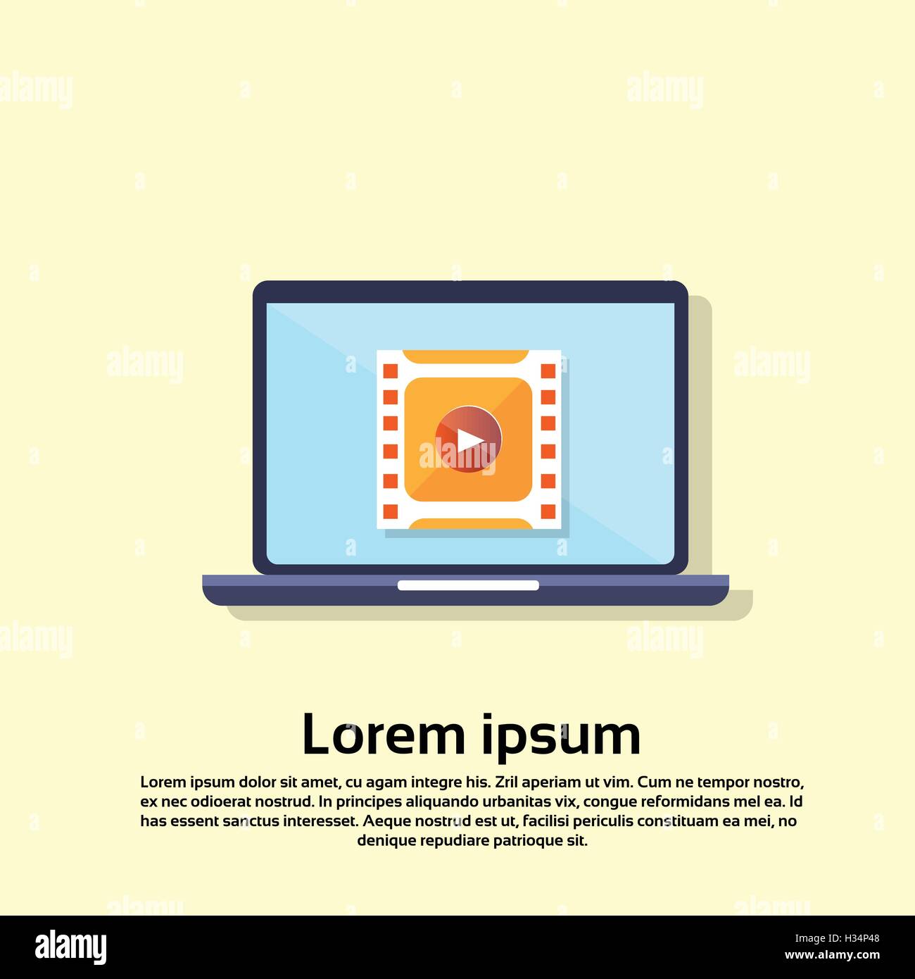 Laptop Computer Video Player Interface Stock Vector Image & Art - Alamy