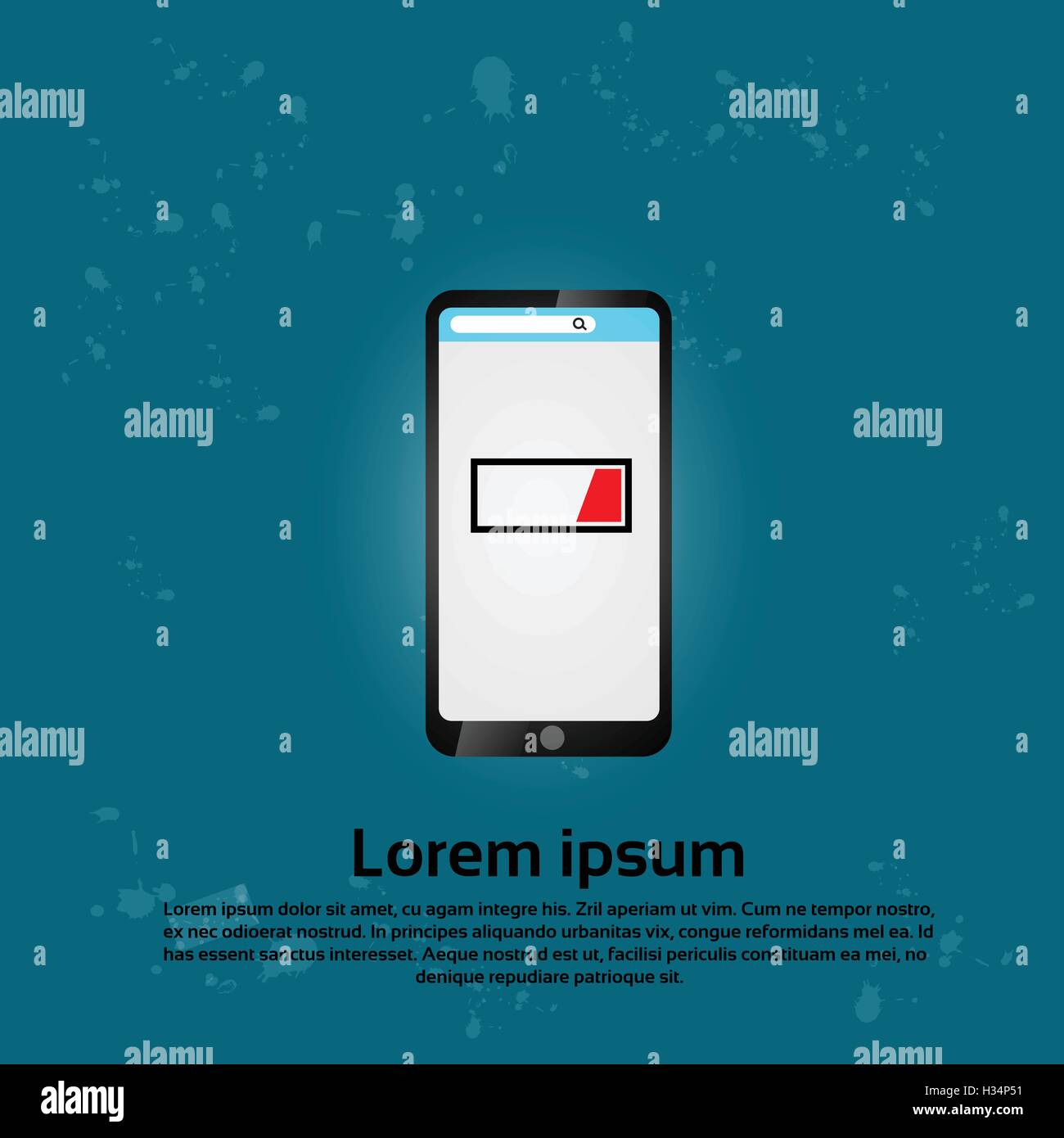 Cell Smart Phone Low Battery Charge Stock Vector Image & Art - Alamy