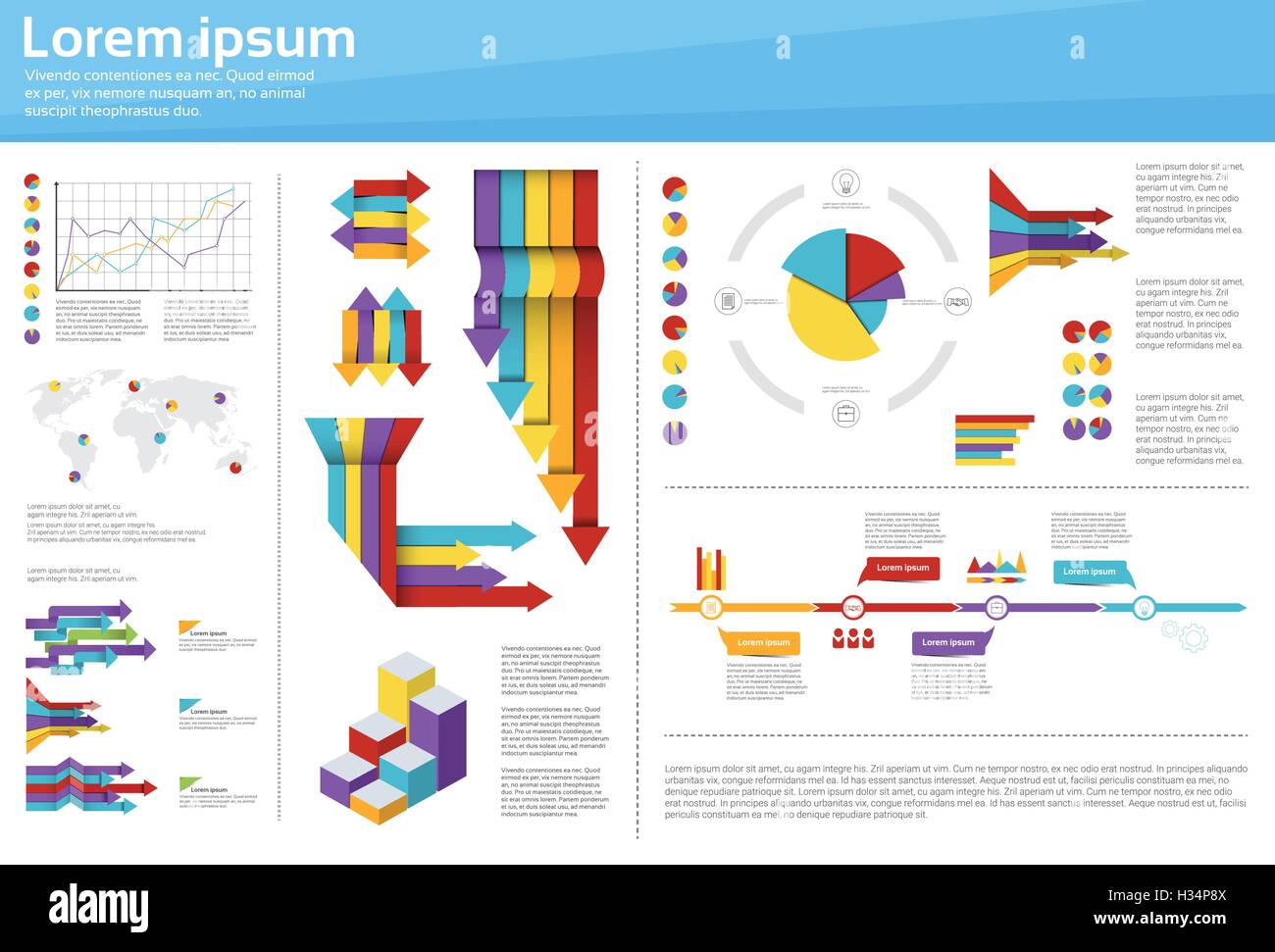 Graph Set Finance Diagram Infographic Icon Financial Business Chart ...