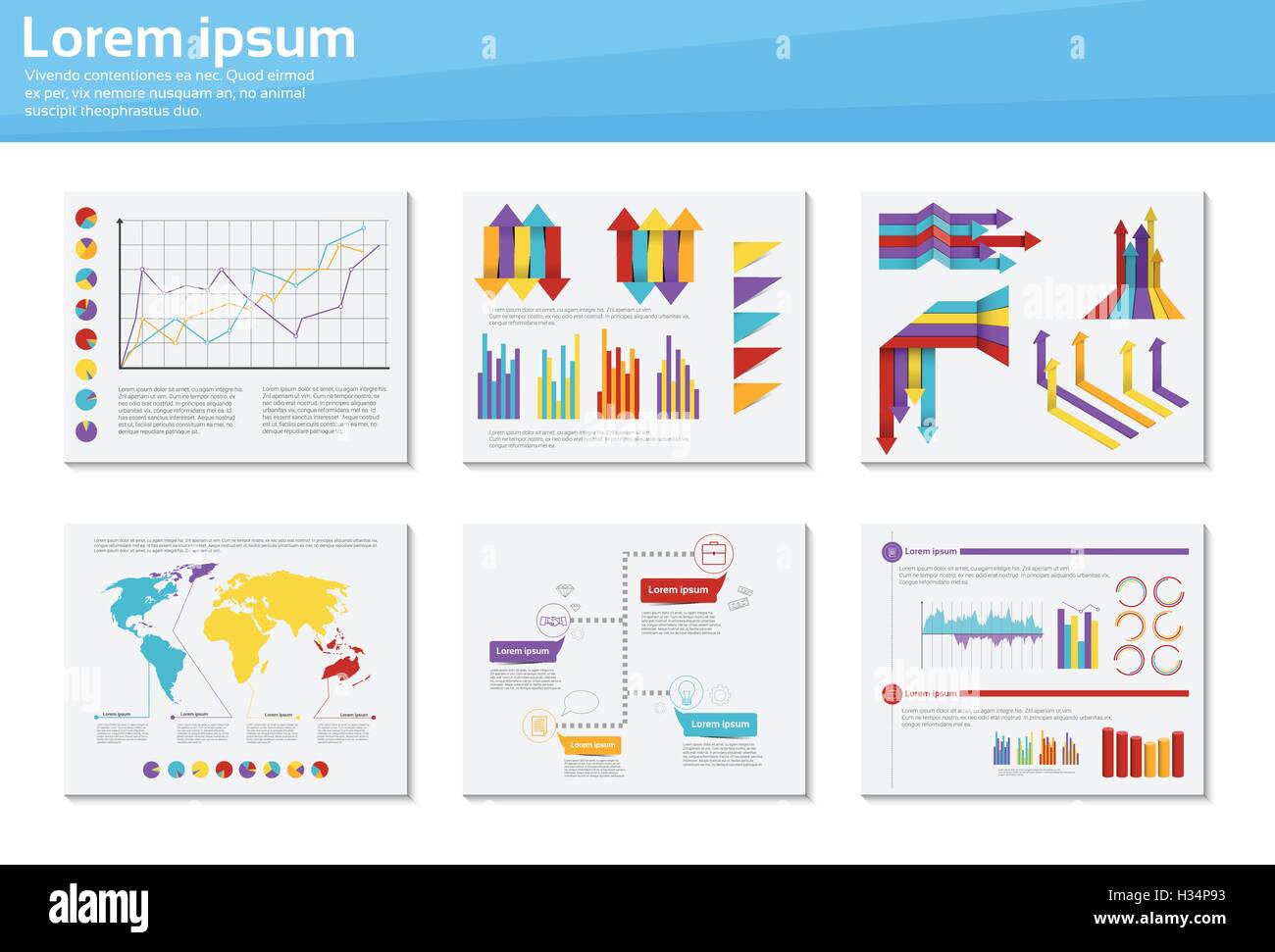 Graph Set Finance Diagram Infographic Icon Financial Business Chart ...