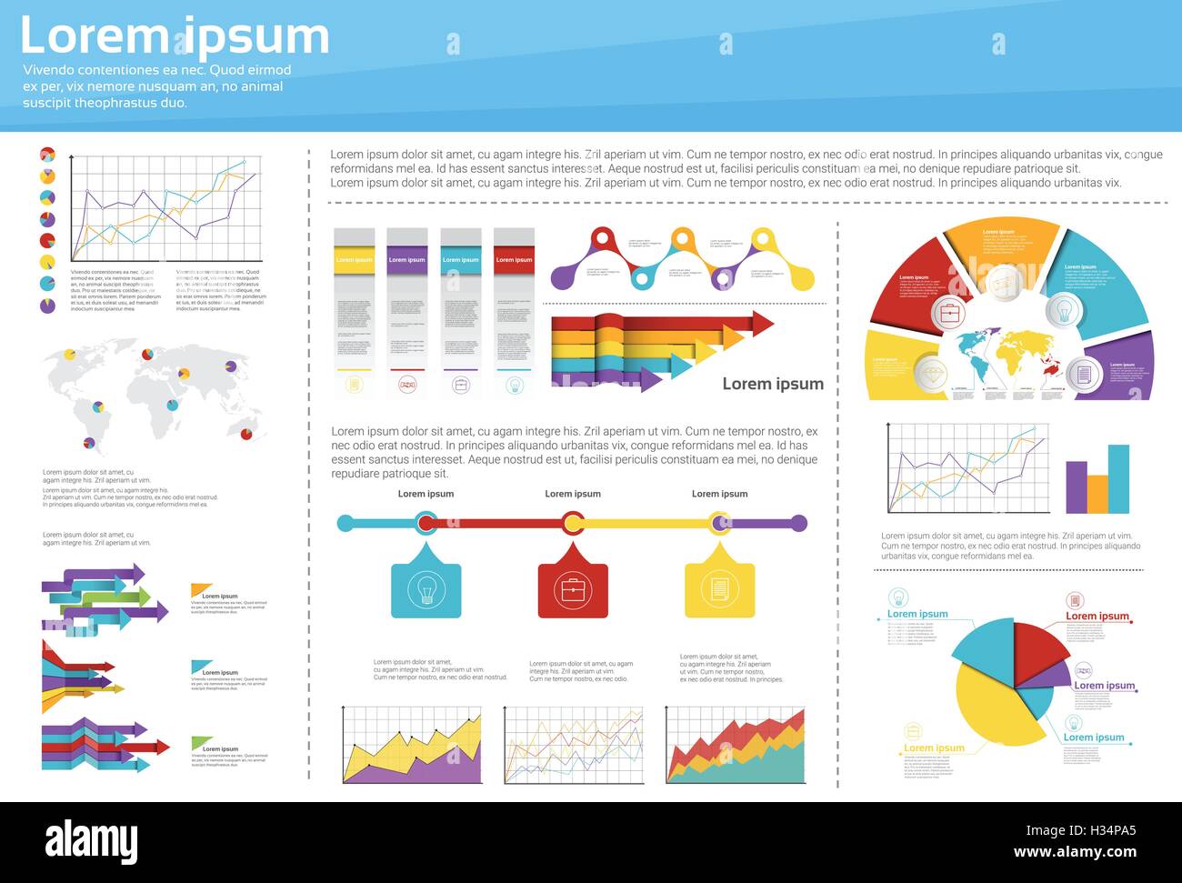 Graph Set Finance Diagram Infographic Icon Financial Business Chart ...