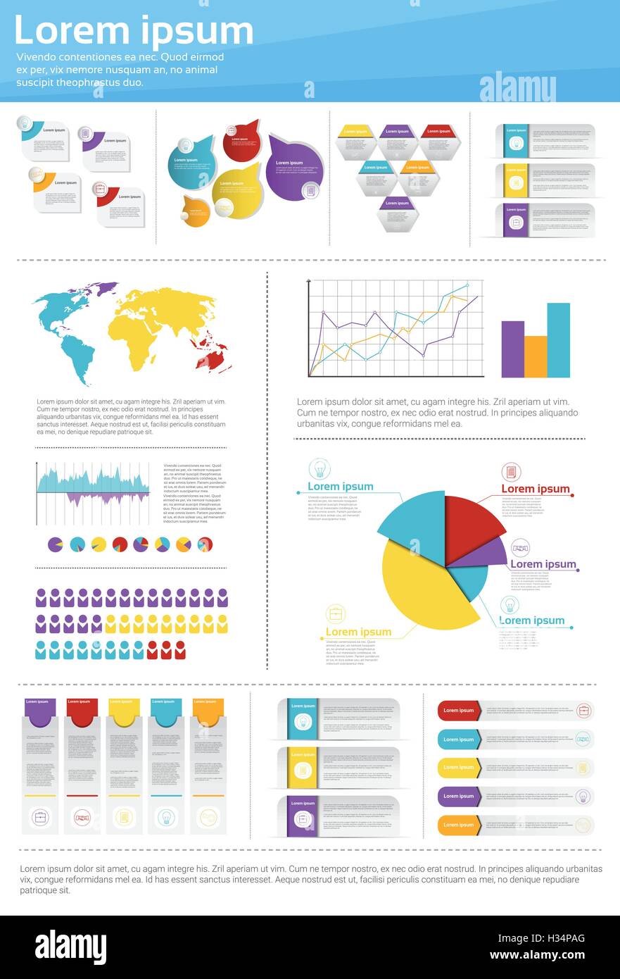 Graph Set Finance Diagram Infographic Icon Financial Business Chart ...