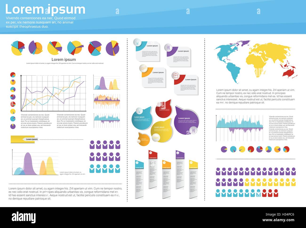 Graph Set Finance Diagram Infographic Icon Financial Business Chart ...