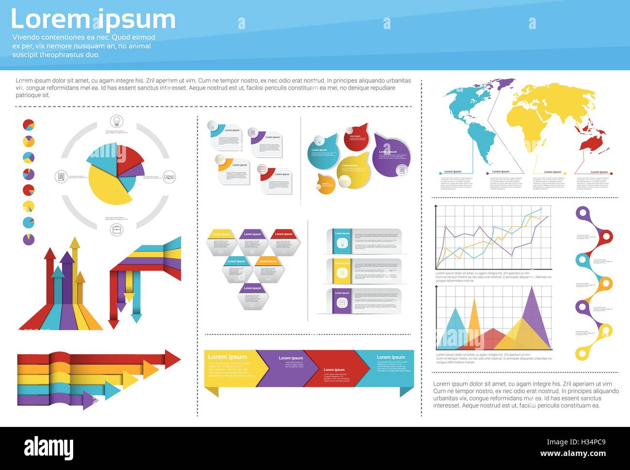 Graph Set Finance Diagram Infographic Icon Financial Business Chart ...