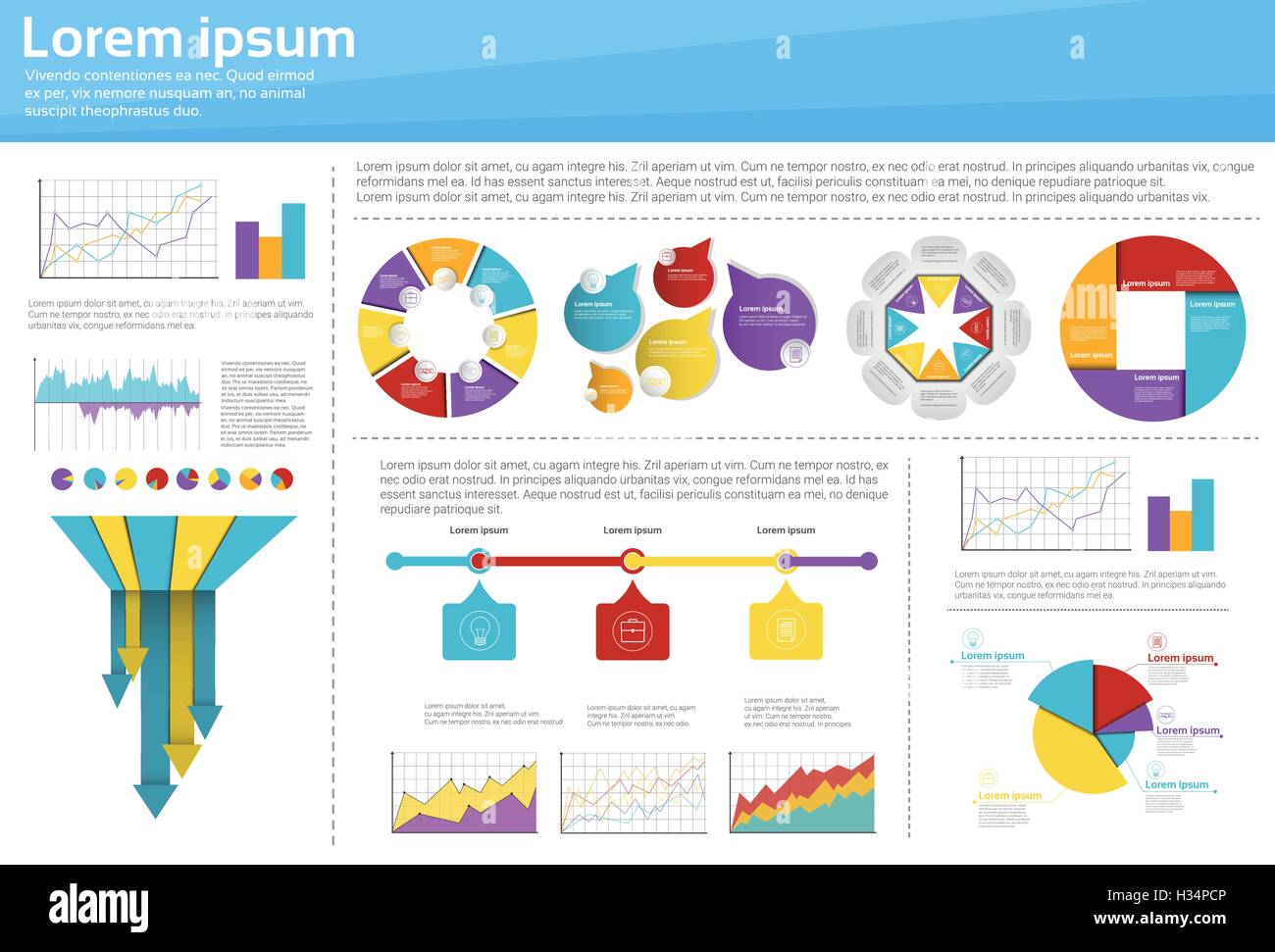 Graph Set Finance Diagram Infographic Icon Financial Business Chart ...