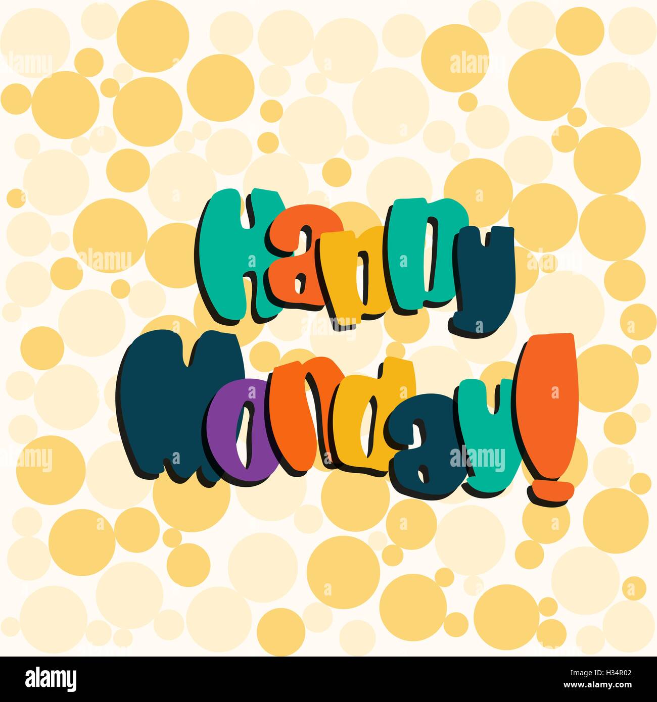 quote happy monday colored lettering vector background Stock Vector ...