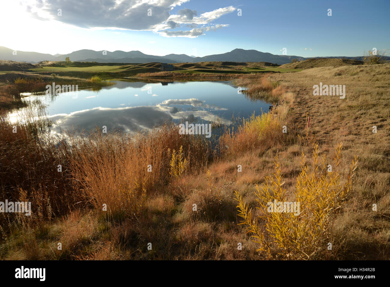 Autumn Mountain Pond - Sunset at a small pond in Bear Creek Trail Park ...