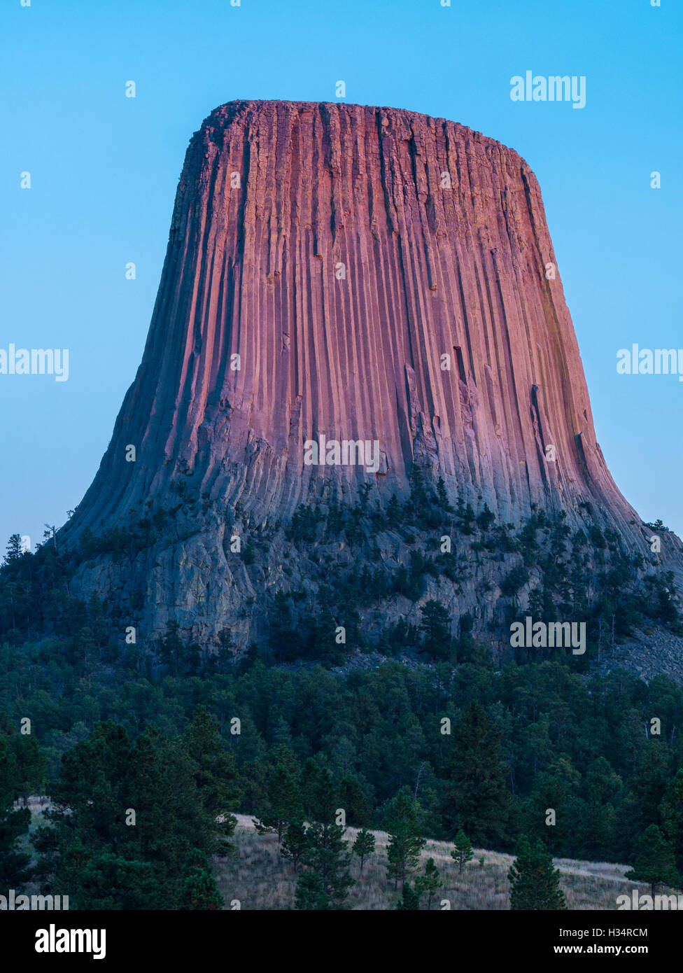 Sunset on Devils Tower from Joyner Ridge Trail, Devils Tower National ...