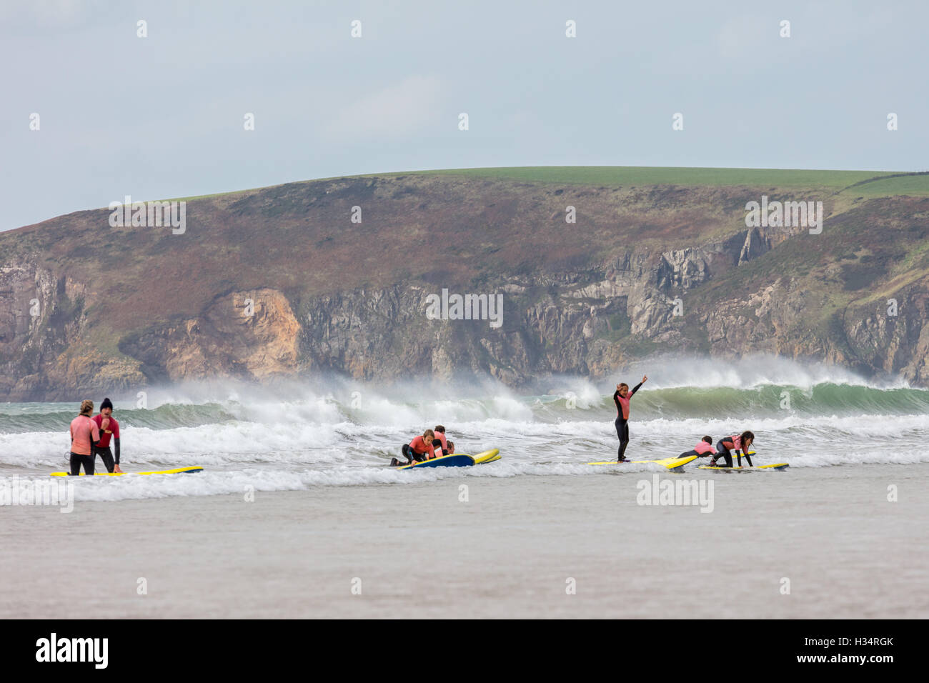 Winds gusting over 30mph from the south east pushing the waves back at ...
