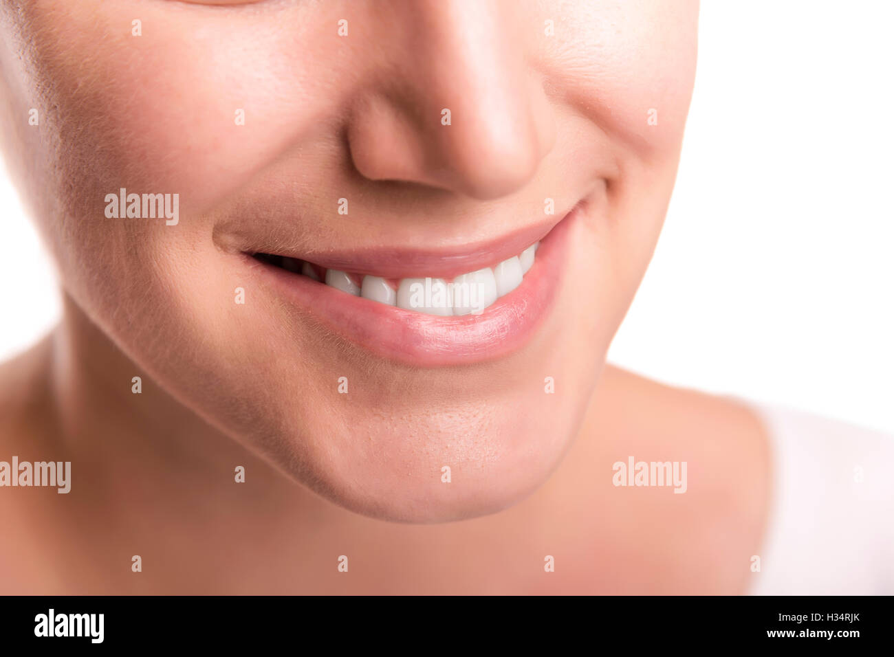 Smile with white healthy teeth. Close Up photo Stock Photo - Alamy