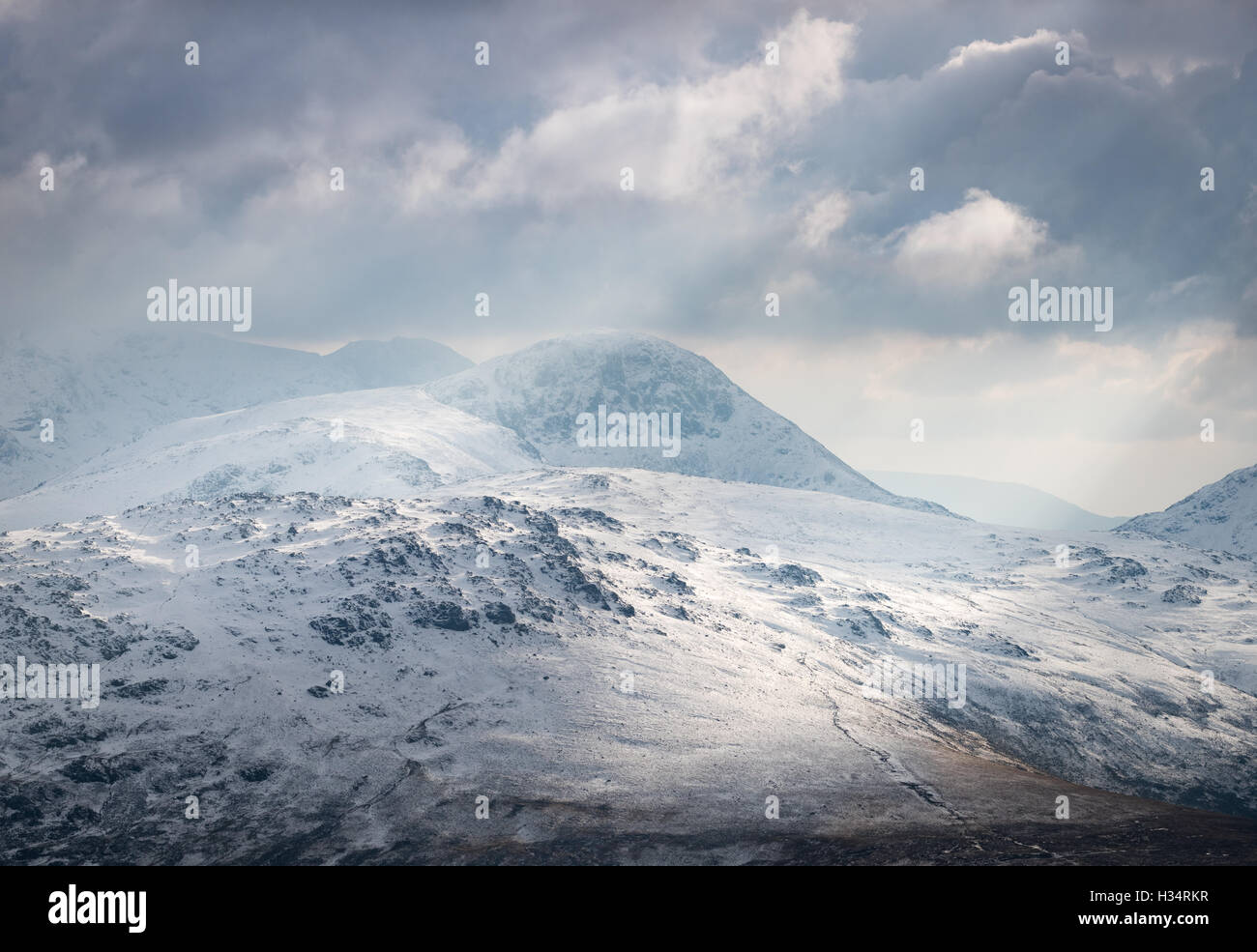 Winter light on Grey Knotts, Brandreth, and Great Gable, English Lake ...