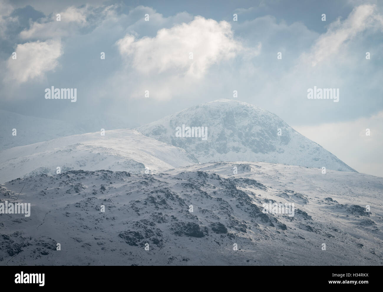Winter light on Grey Knotts, Brandreth, and Great Gable, English Lake ...