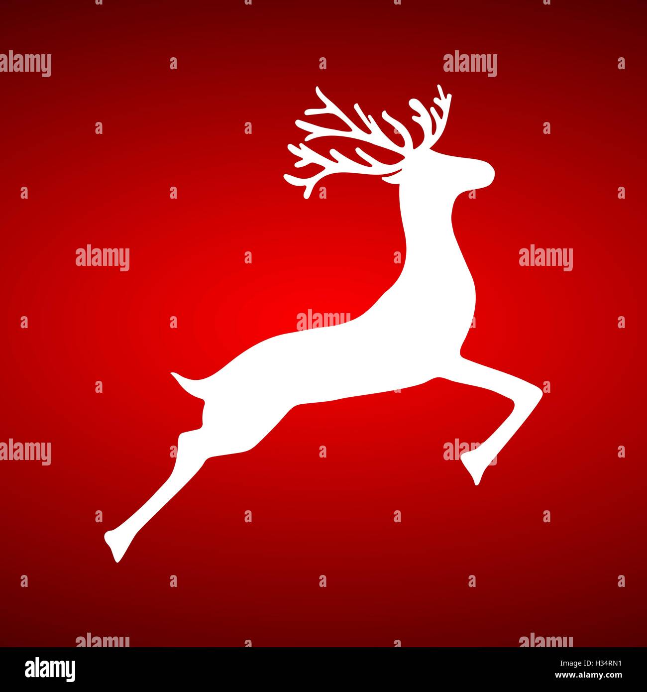 Reindeer on red background Stock Vector Image & Art - Alamy