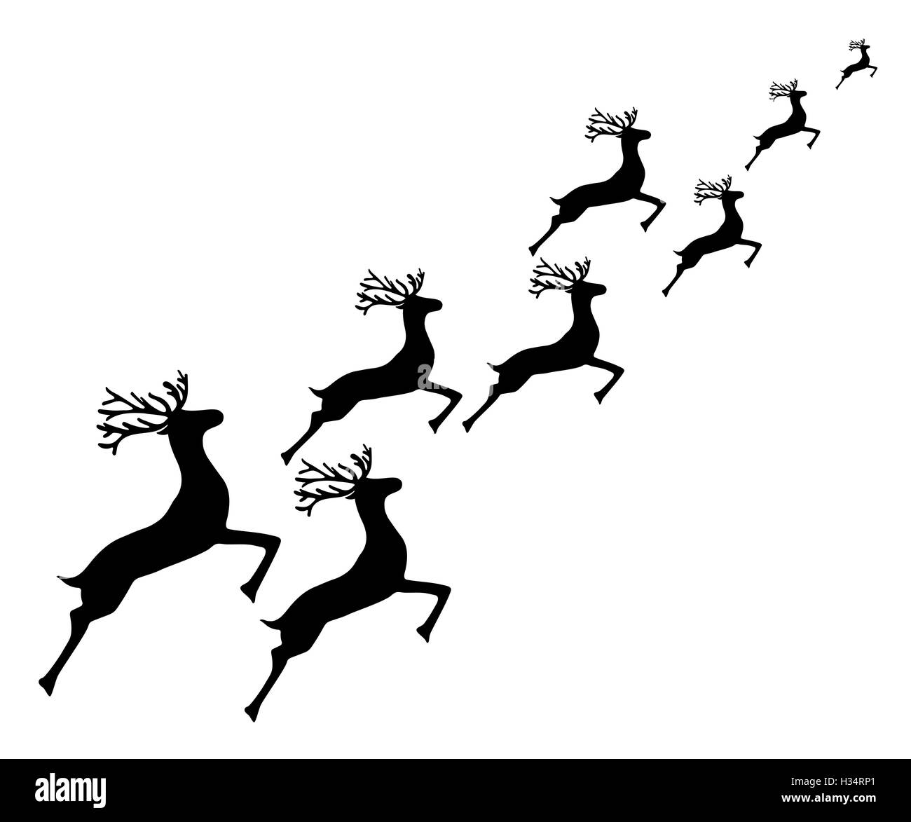 Reindeer running on a white background Stock Vector Image & Art - Alamy