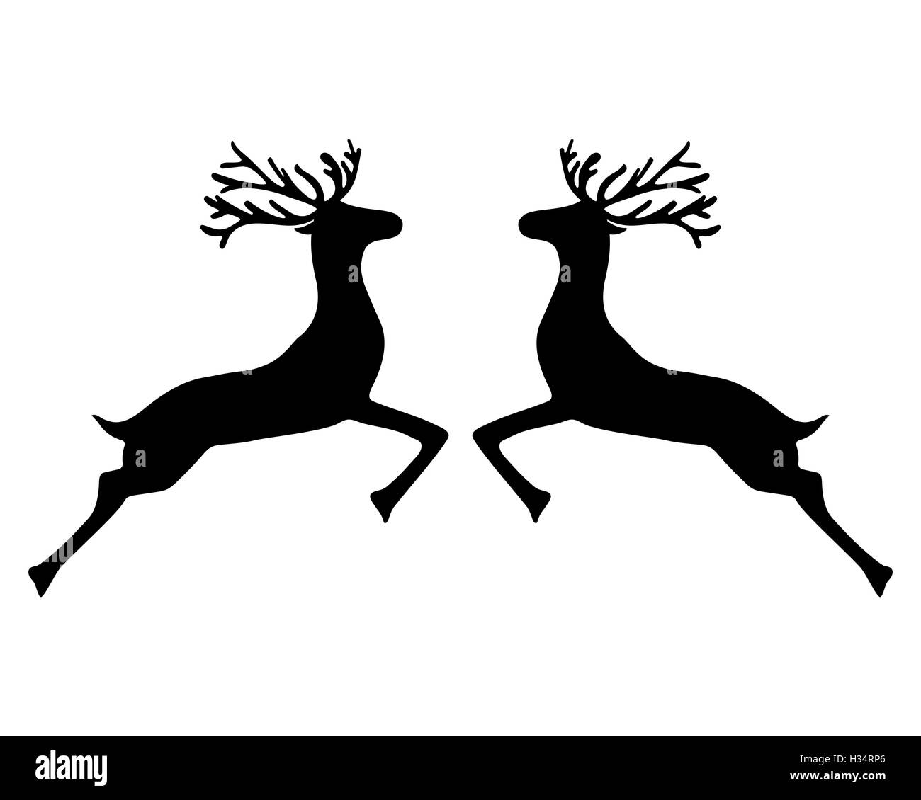 Reindeer at christmas Black and White Stock Photos & Images - Alamy