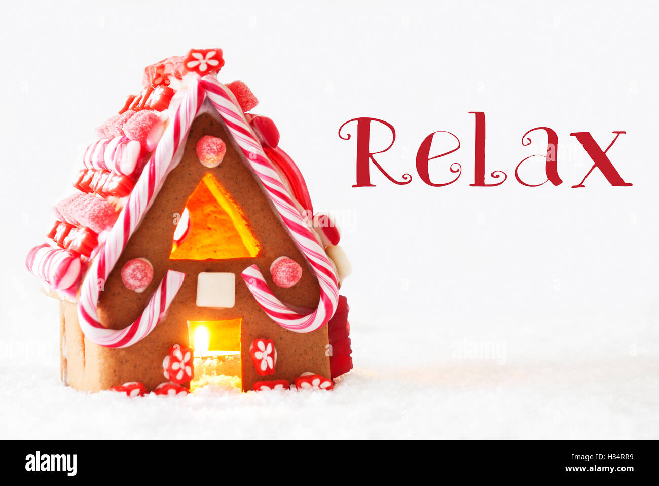Gingerbread House, White Background, Text Relax Stock Photo - Alamy