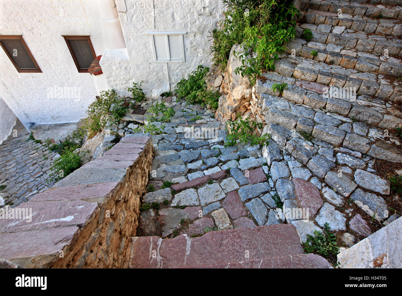 Walking in Hydra town, Hydra island, Attica, Greece Stock Photo - Alamy