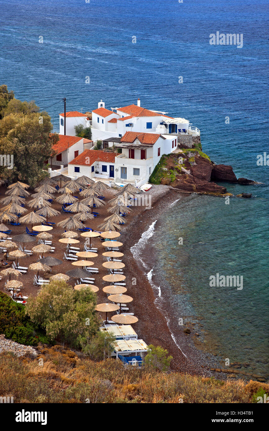 Picturesque Vlychos village, Hydra island, Attica, Greece Stock Photo ...