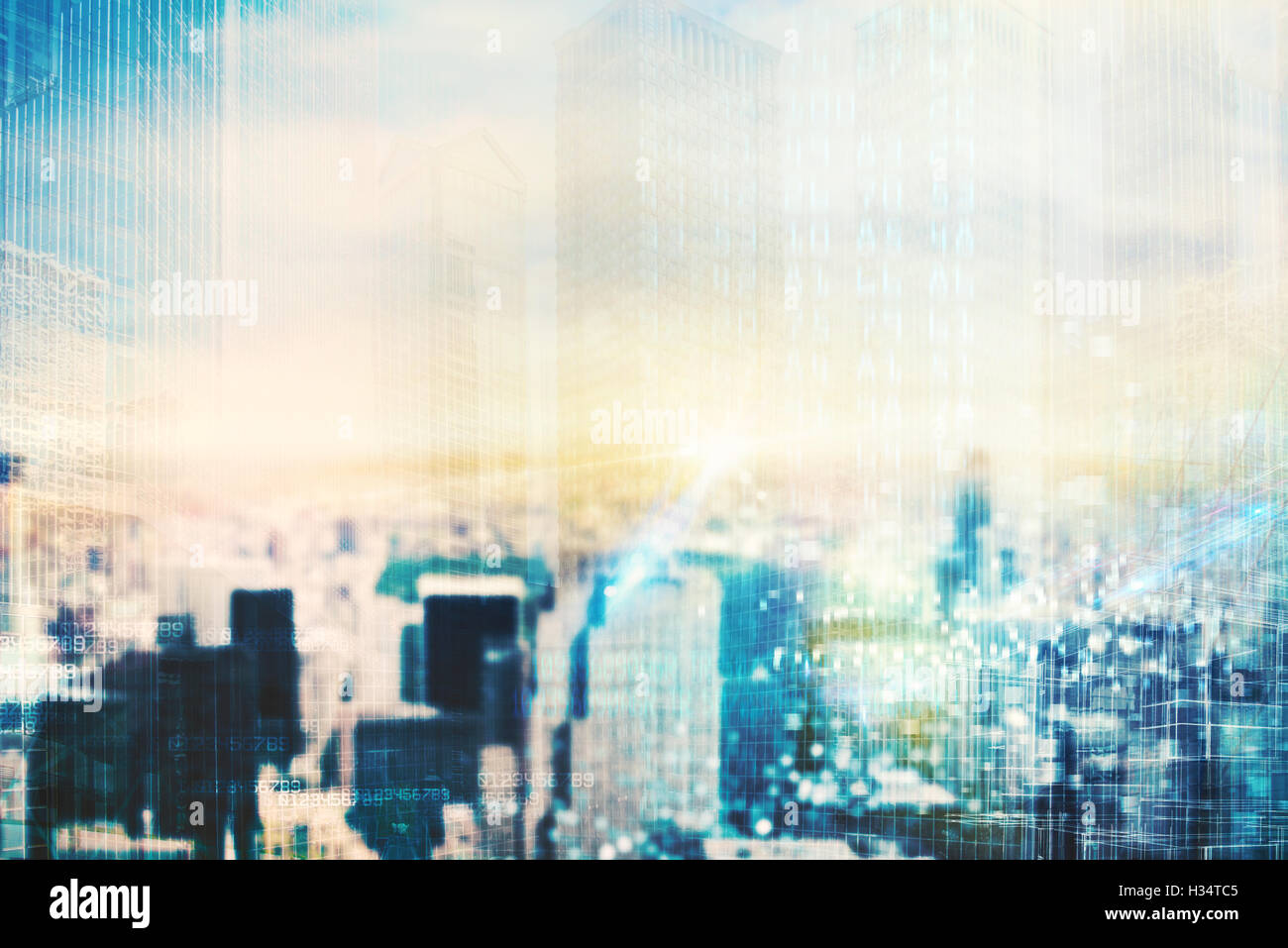 Futuristic city vision Stock Photo - Alamy