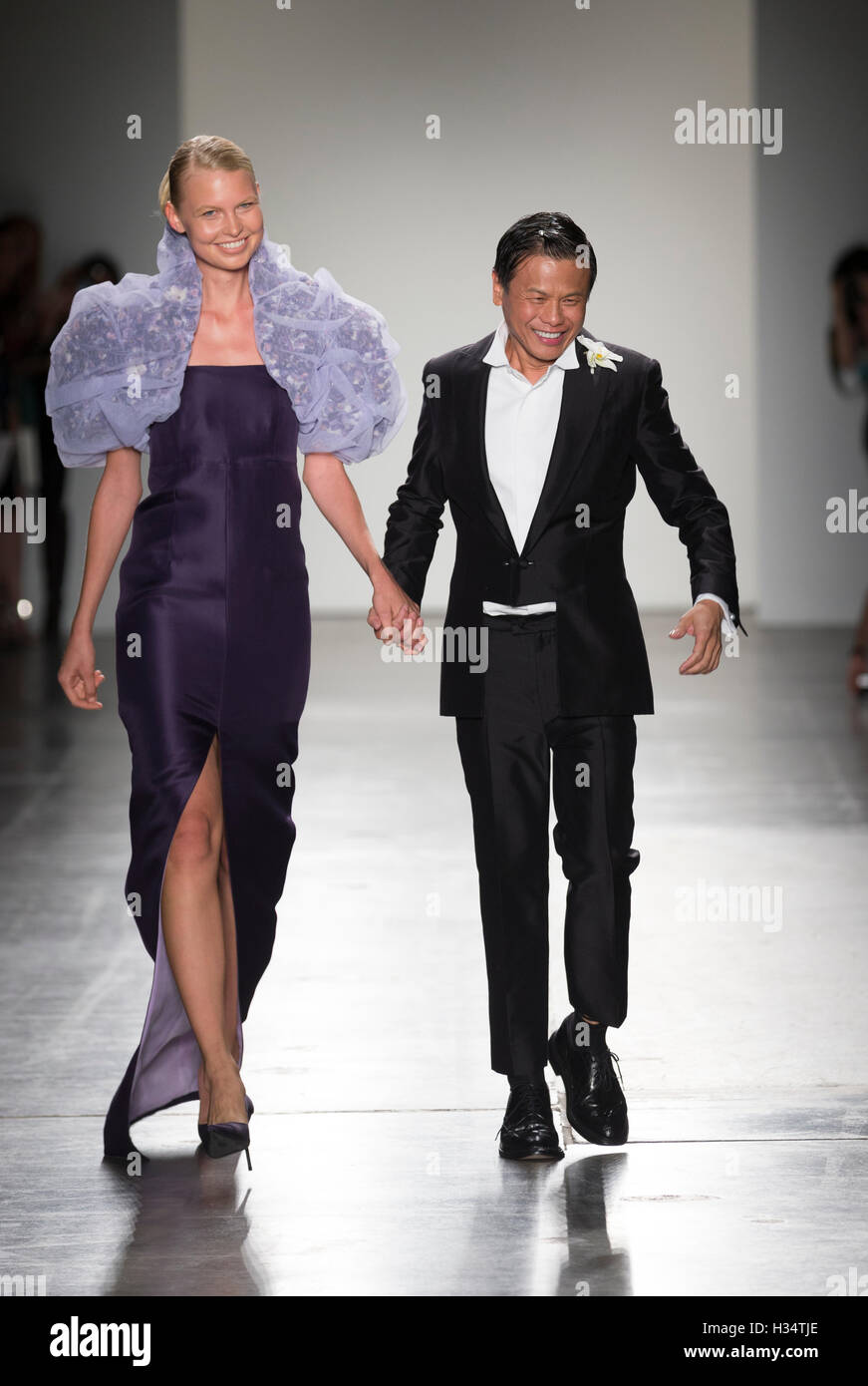New York, NY USA - September 13, 2016: Designer Zang Toi & model walk ...