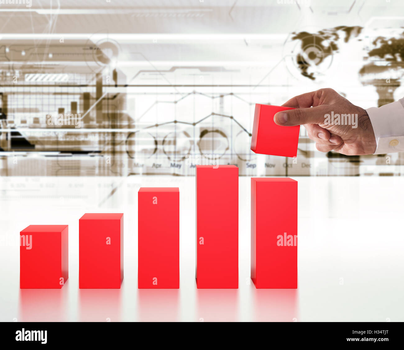 3D Rendering support growth investments Stock Photo - Alamy