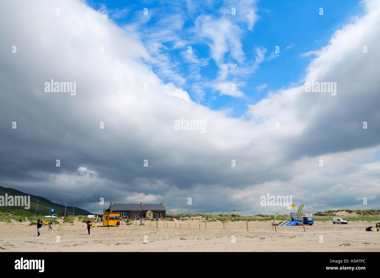 Stormy and windy summer afternoon at the Inch Beach, Kerry County ...