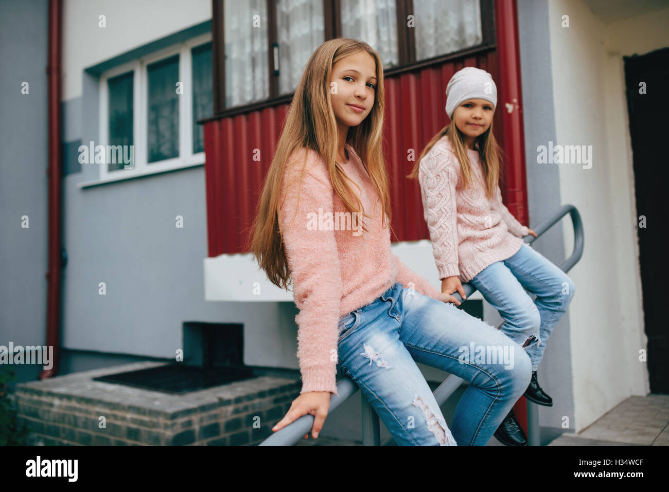 two beautiful girls on the street Stock Photo - Alamy