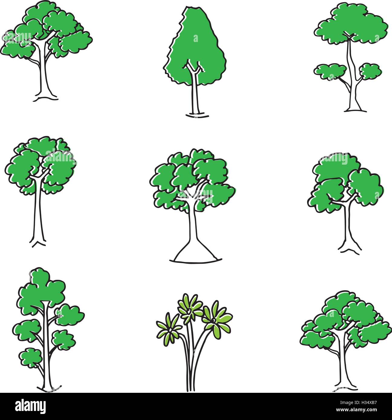 Doodle of tree object vector Stock Vector Image & Art - Alamy