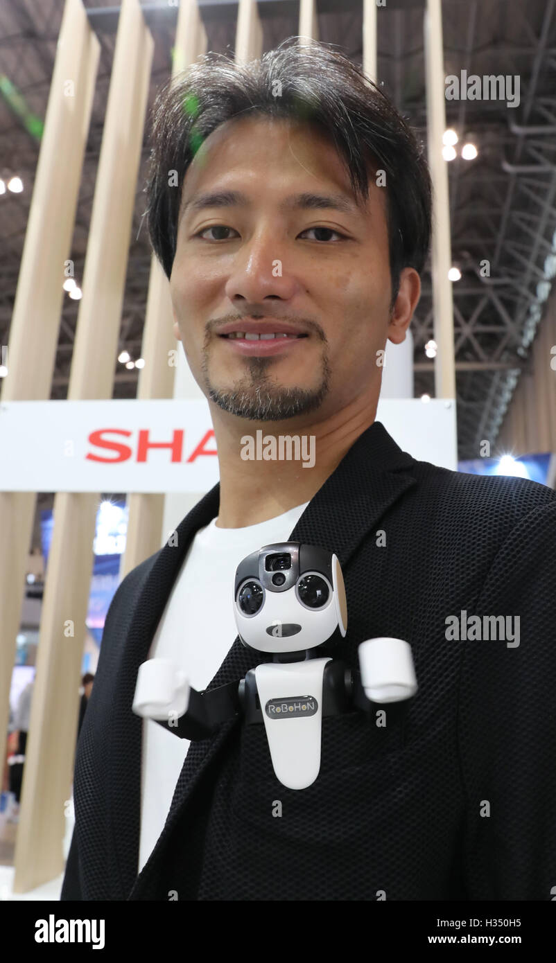 Chiba, Japan. 4th Oct, 2016. Japanese robot creator Tomotaka Takahashi ...