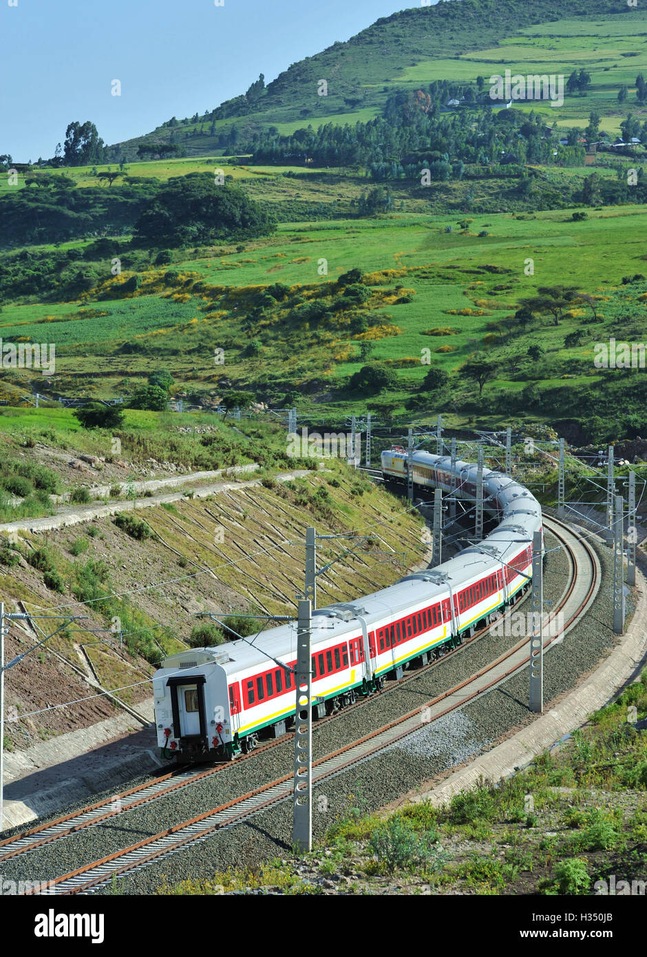 Addis Ababa, Ethiopia. 3rd Oct, 2016. A train runs on the Ethiopia ...