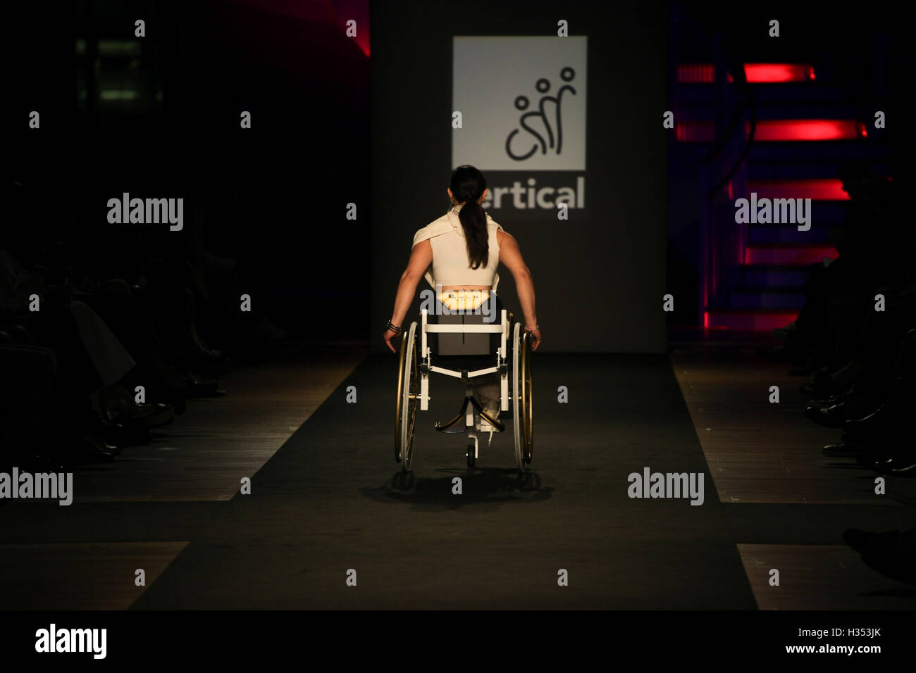Milan, Italy. 3rd Oct, 2016. Models and disabled models in wheelchair ...