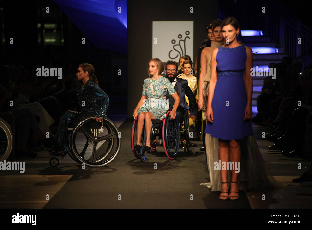 Milan, Italy. 3rd October, 2016. Models and disabled models in ...