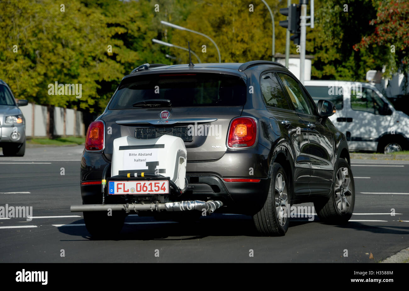 A Fiat car outfitted with a test machine from the Federal Motor ...