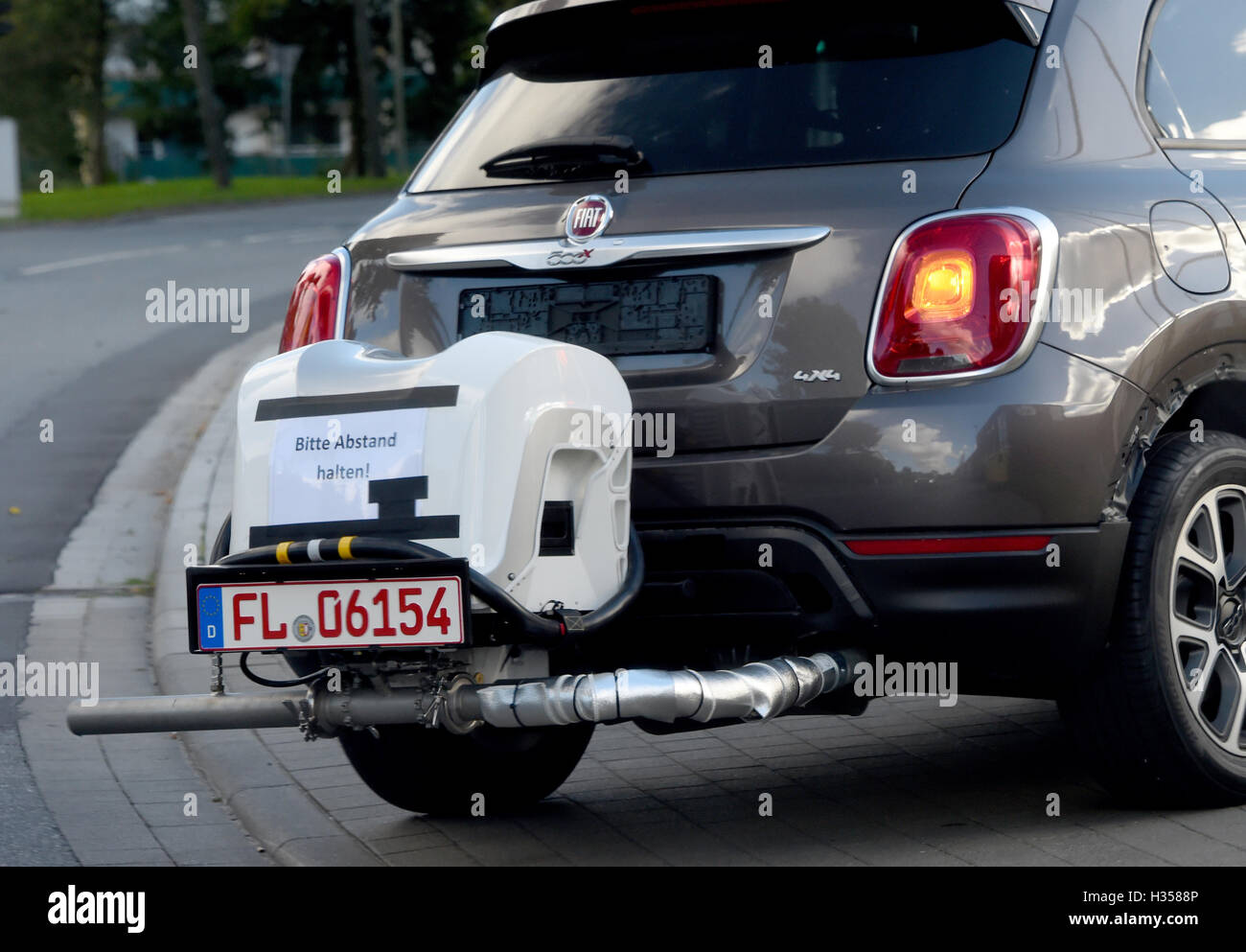 A Fiat car outfitted with a test machine from the Federal Motor ...