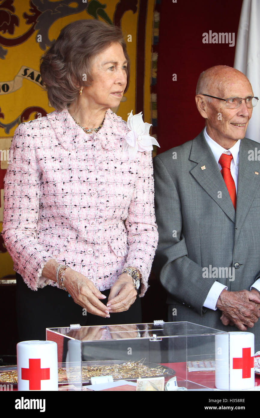 Madrid, Spain. 5th October, 2016. Queen Sofia of Spain on the day of ...